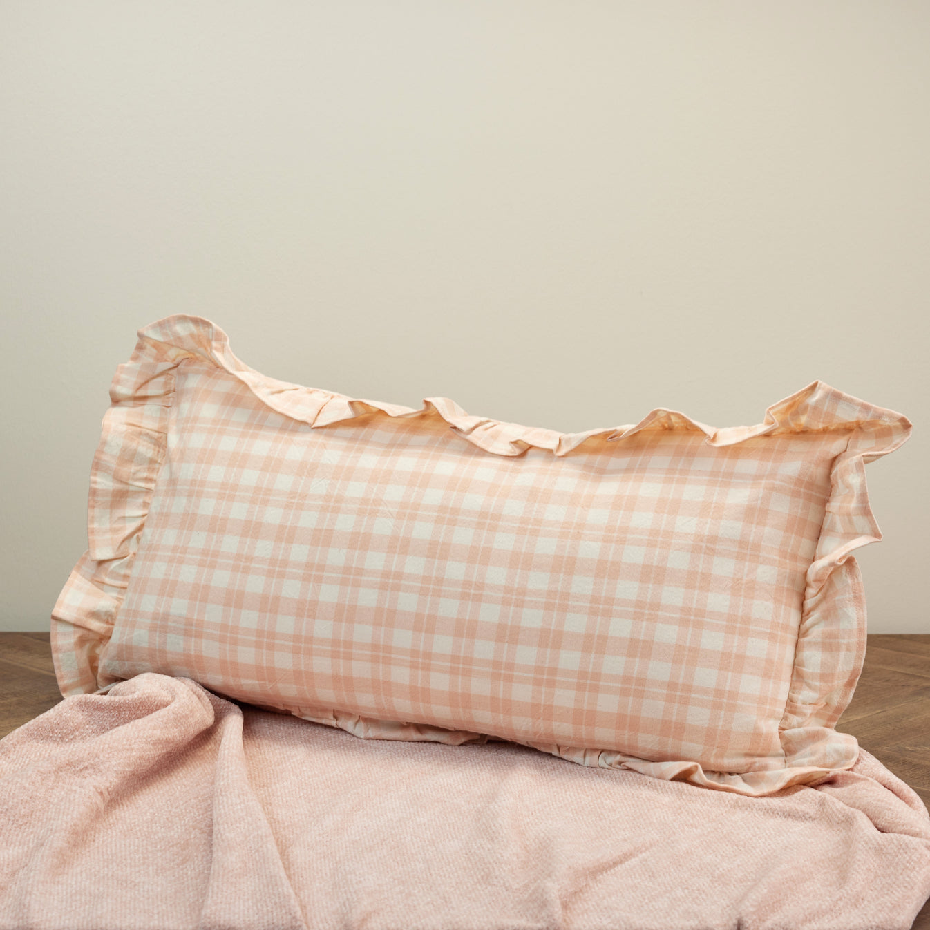 Pink Ruffle & Plaid Lumbar Pillow | 80 Acre Market – 80AcreMarket.com