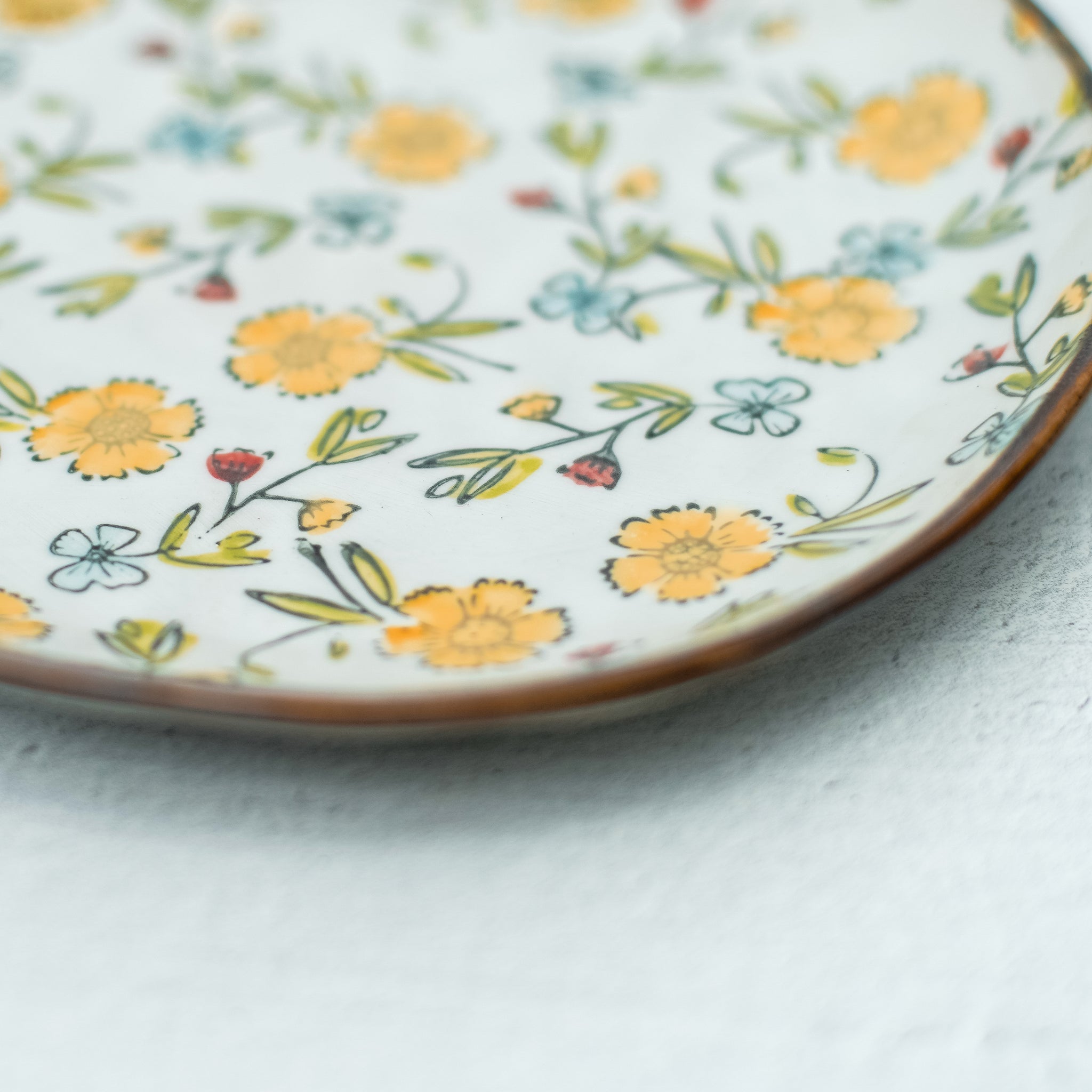 Hand-Painted Floral Plate – 80 Acre Market